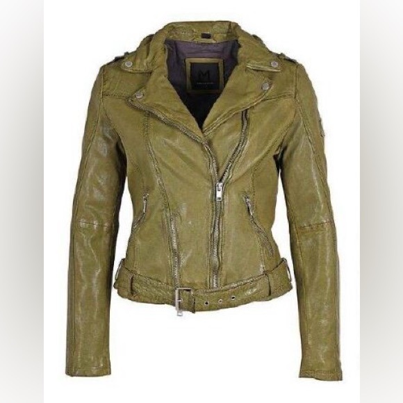 Mauritius | Jackets & Coats | Mauritius Olive Leather Jacket | Poshmark